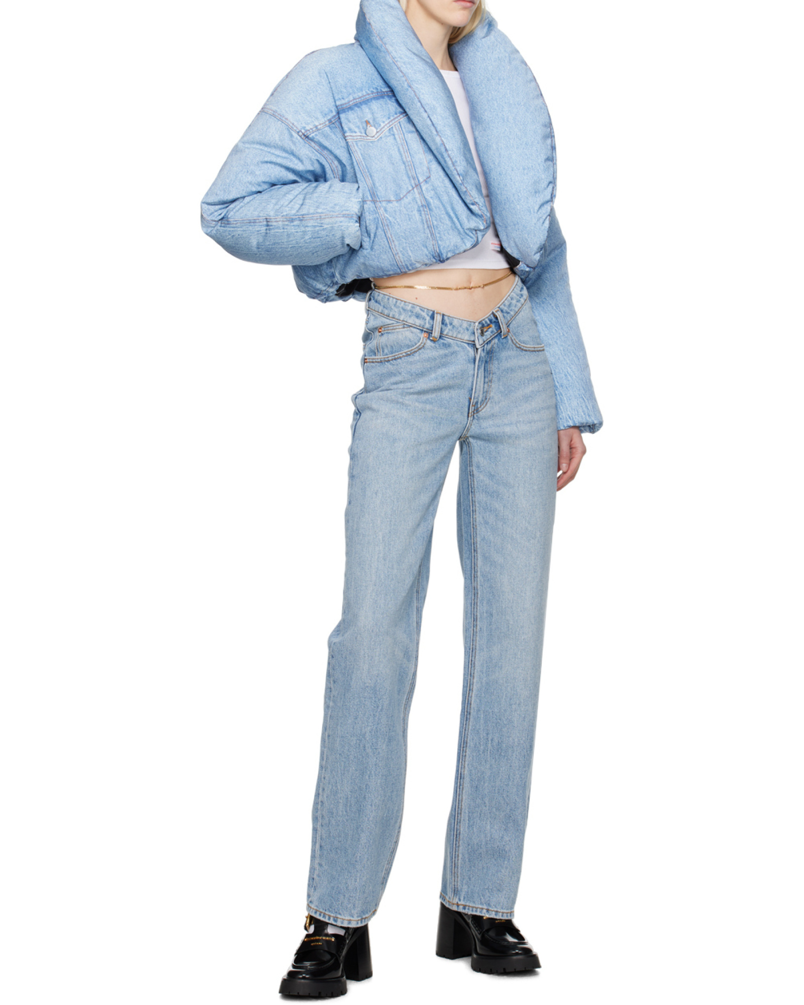 ALEXANDER WANG Alexander Wang Chain Embellished Straight-Leg Jeans